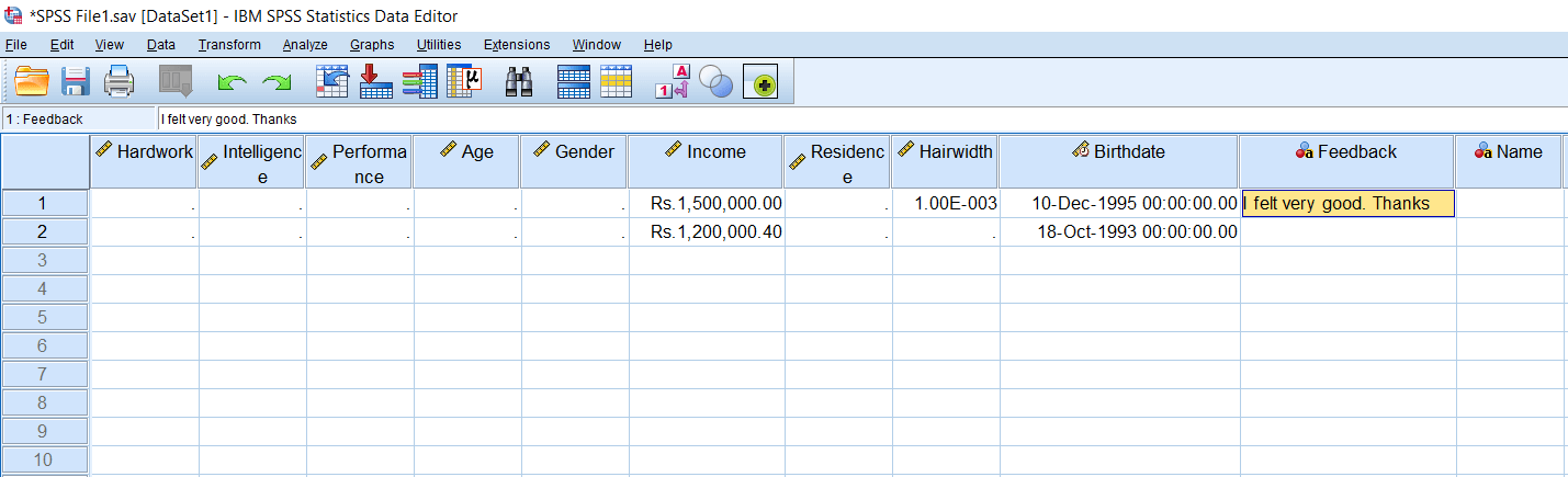 What Is The Meaning Of An SPSS String Variable?