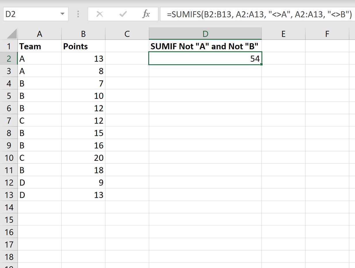 How Do I Calculate The Sum Of Cells If They Are Not Equal To A Specific Value In Excel?
