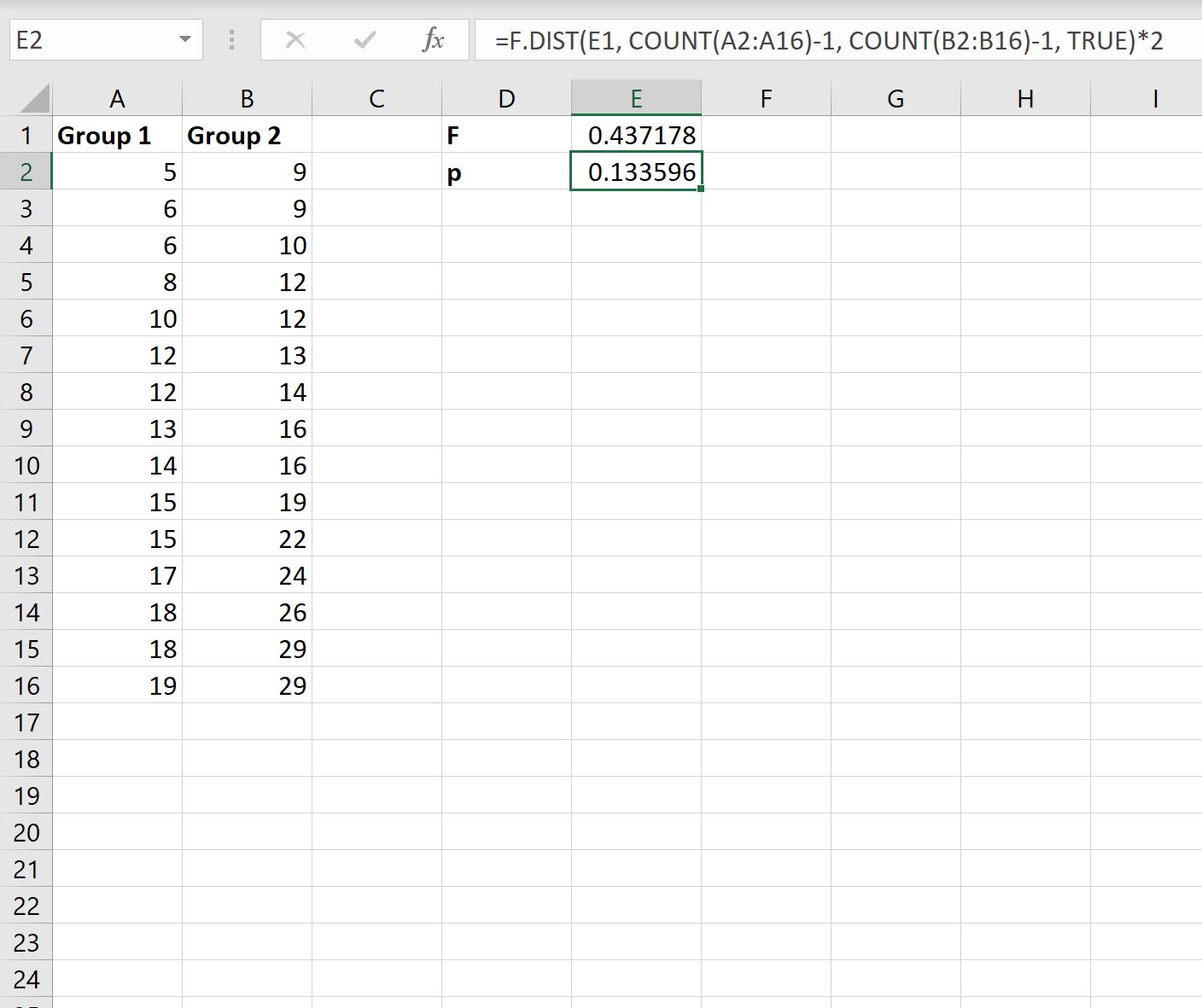 How Do I Perform A Variance Ratio Test In Excel?"