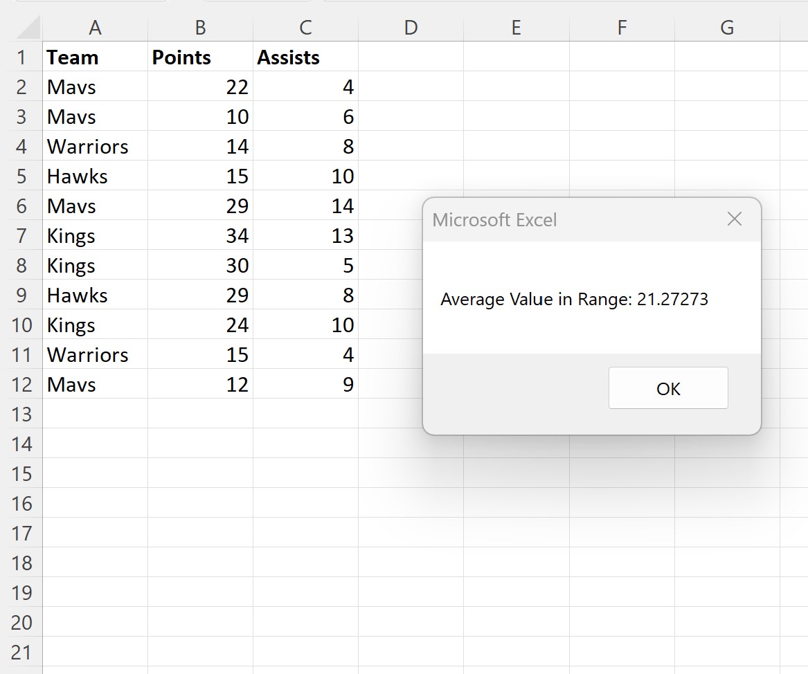 How Can I Calculate The Average Value Of A Range In VBA?