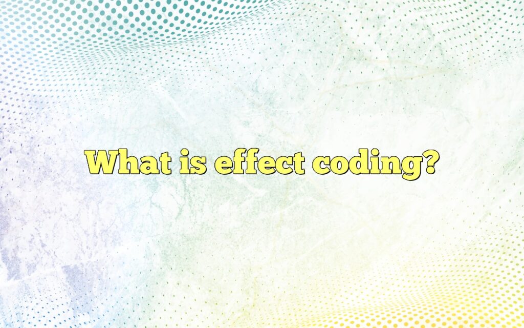 What Is Effect Coding?