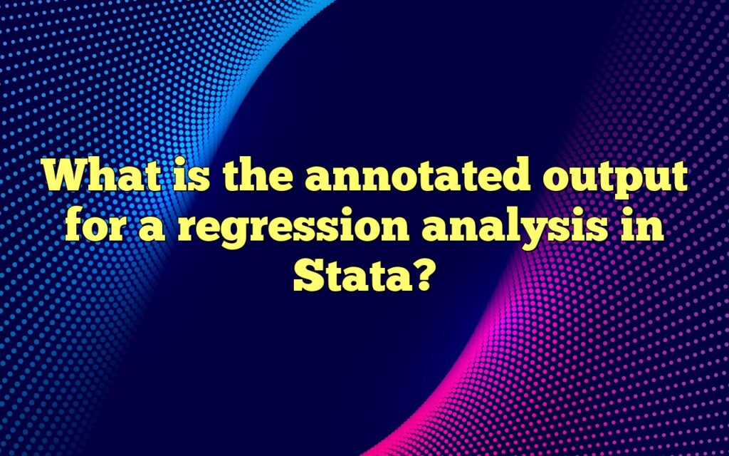 What Is The Annotated Output For A Regression Analysis In Stata?
