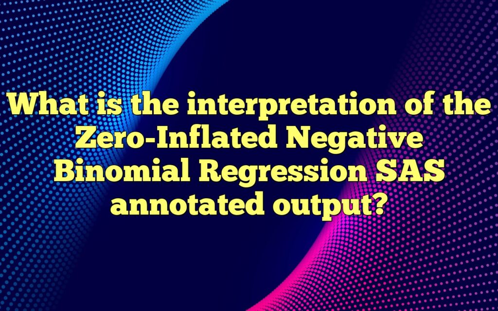 What Is The Interpretation Of The Zero-Inflated Negative Binomial Regression SAS Annotated Output?