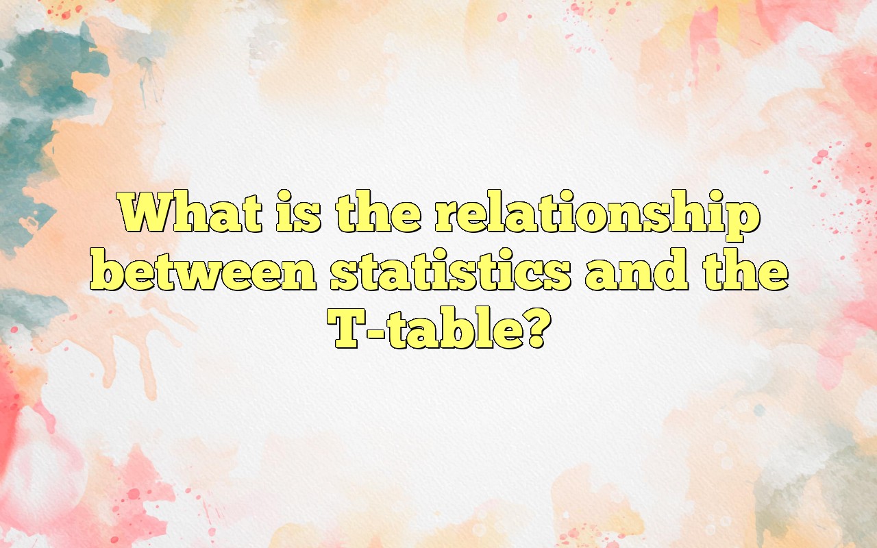 What Is The Relationship Between Statistics And The T-table?