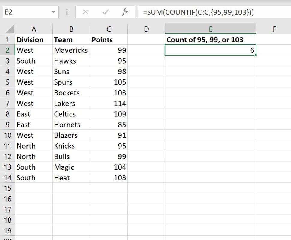 How Can I Use COUNTIF With The OR Function In Excel?