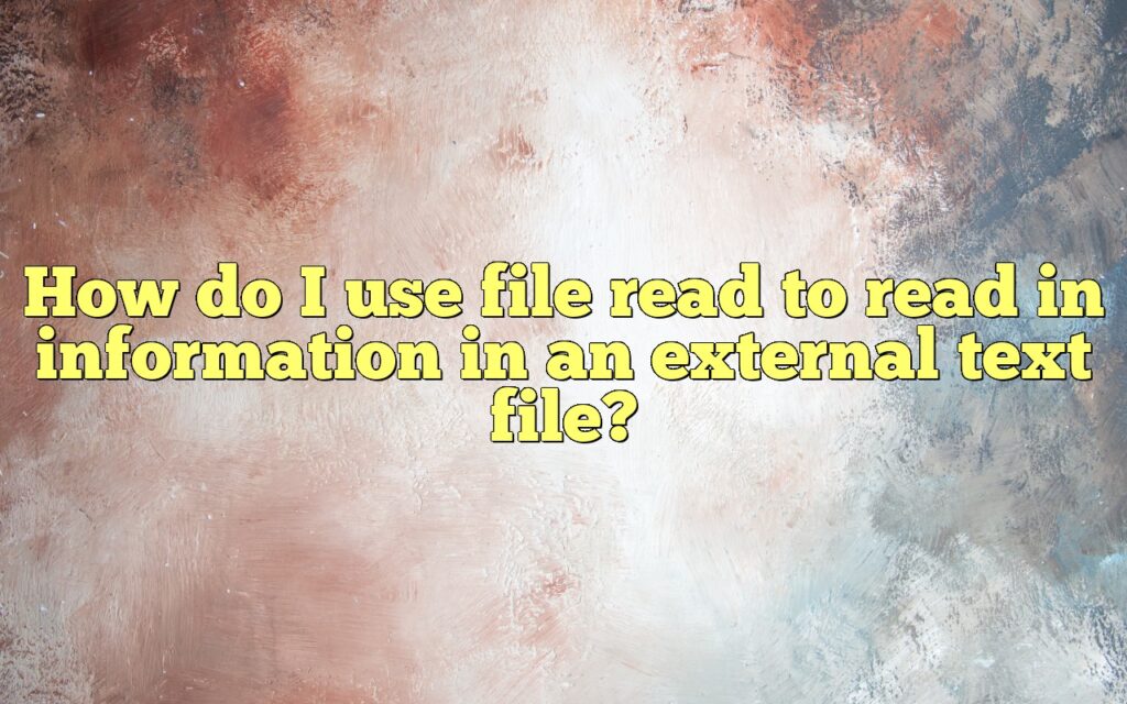 How Do I Use File Read To Read In Information In An External Text File?