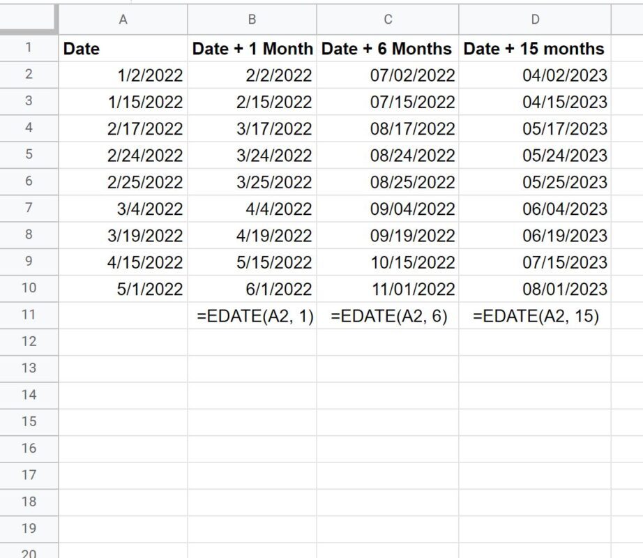 How Do I Add Months To A Date In Google Sheets?
