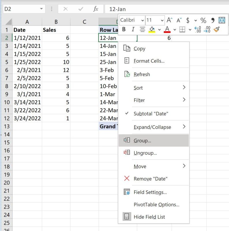How Can I Group Data By Month And Year In A Pivot Table Using Excel?