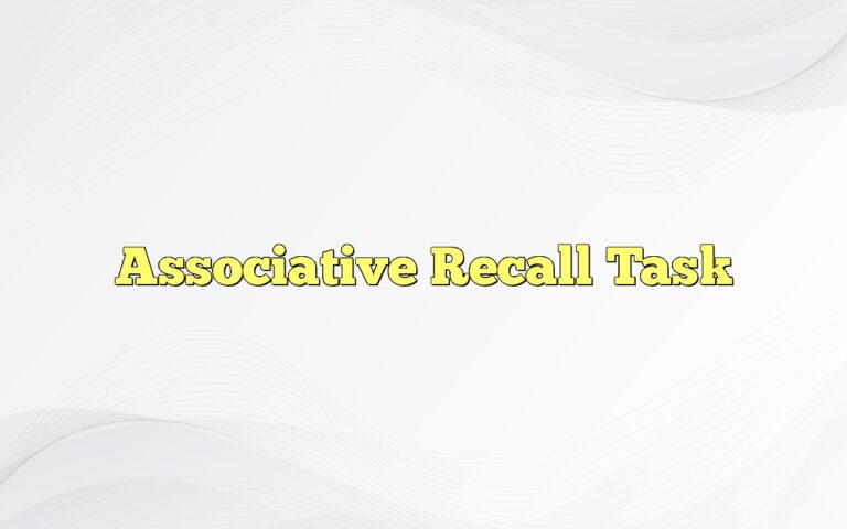 Associative Recall Task