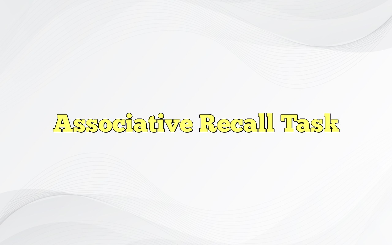 Associative Recall Task