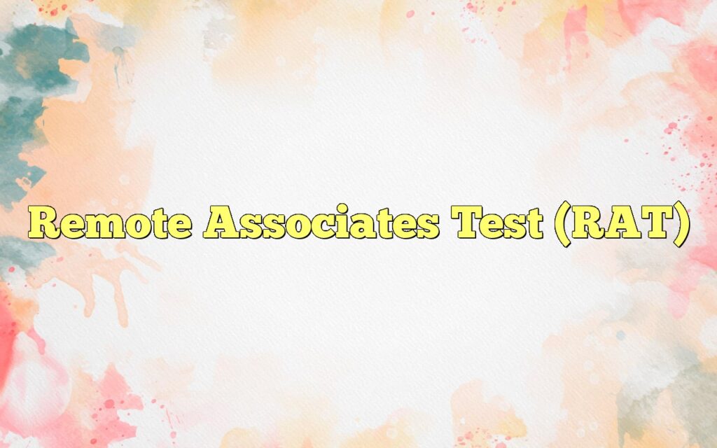 Remote Associates Test (RAT)