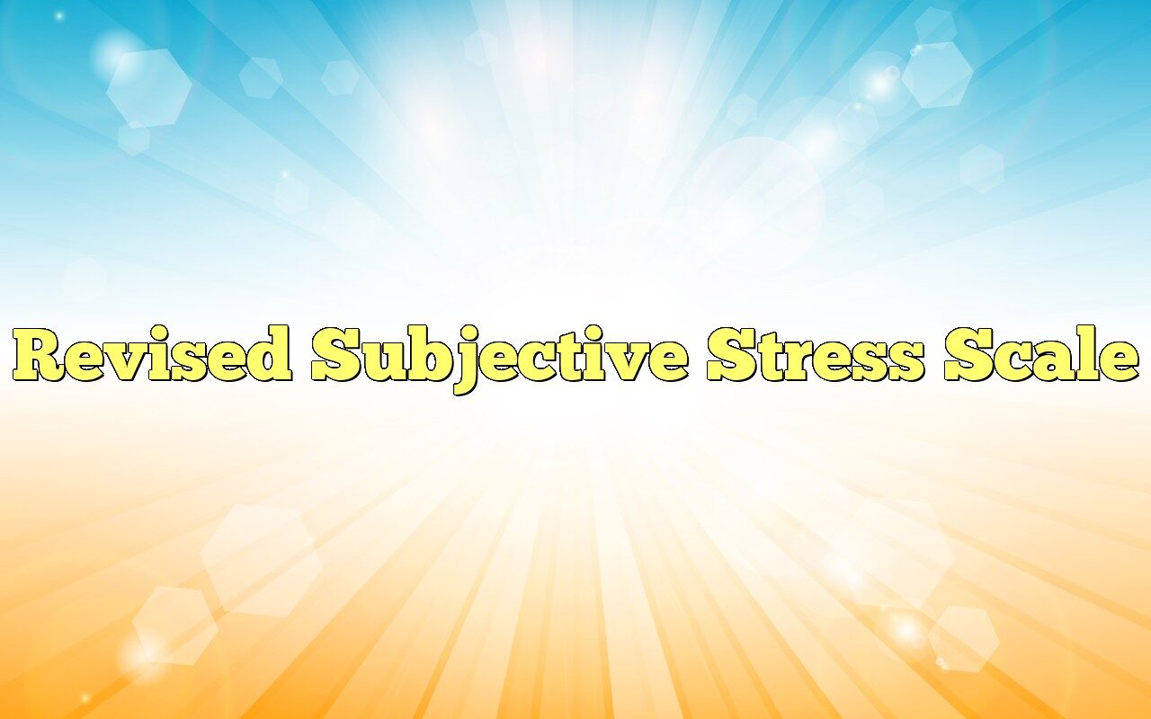 Revised Subjective Stress Scale