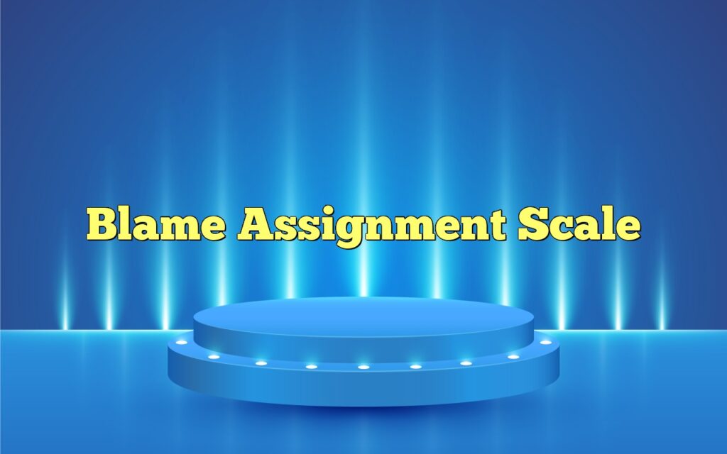 Blame Assignment Scale