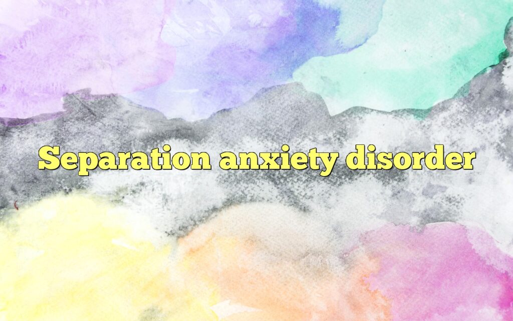 Separation Anxiety Disorder Definition & Meaning