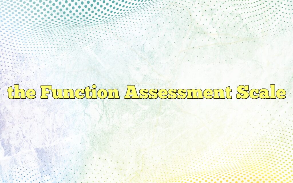 The Function Assessment Scale