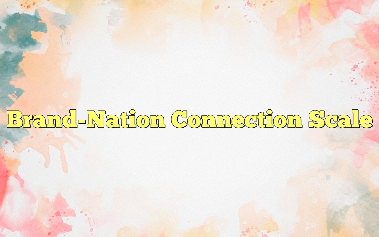 Brand-Nation Connection Scale