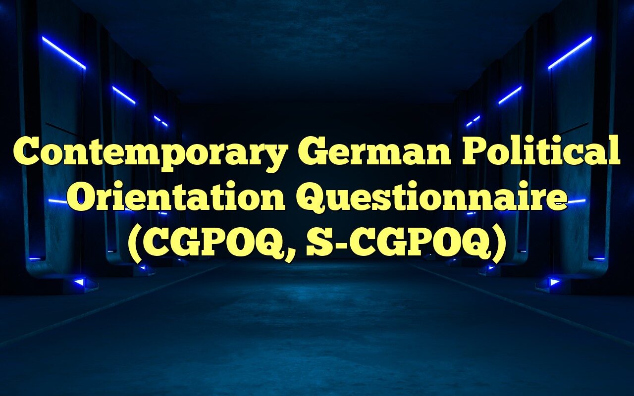 Contemporary German Political Orientation Questionnaire (CGPOQ, S-CGPOQ)