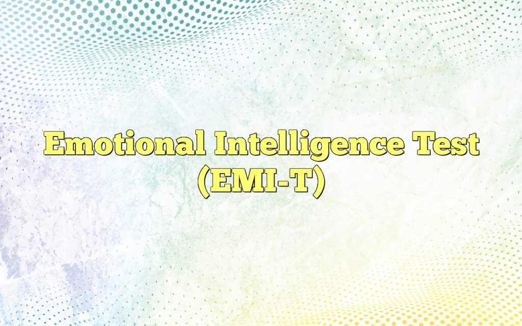 Emotional Intelligence Test (EMI-T)